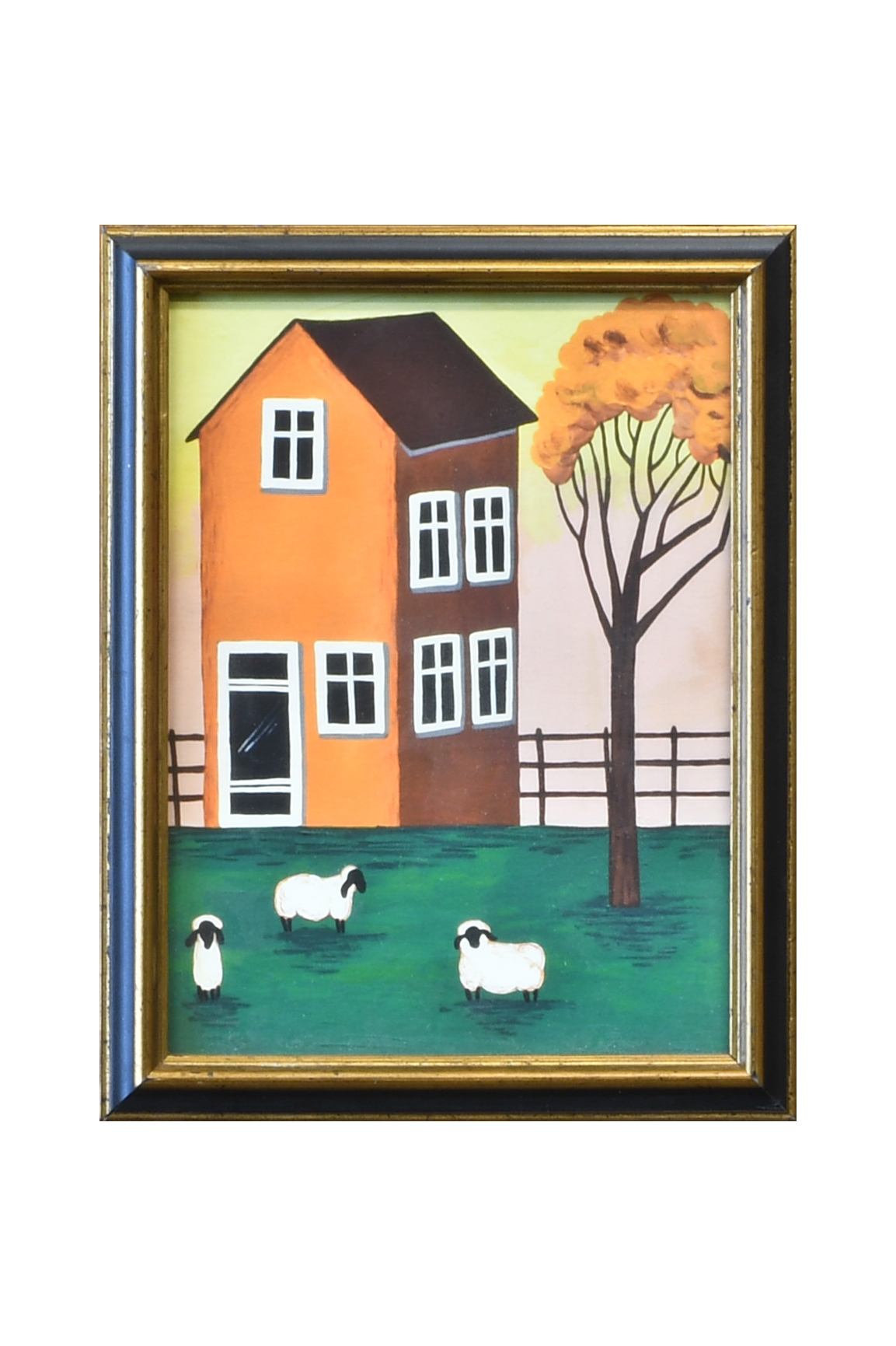 Framed Salt Box Style Folk Art Painting - 2 | Cleared Artwork ...