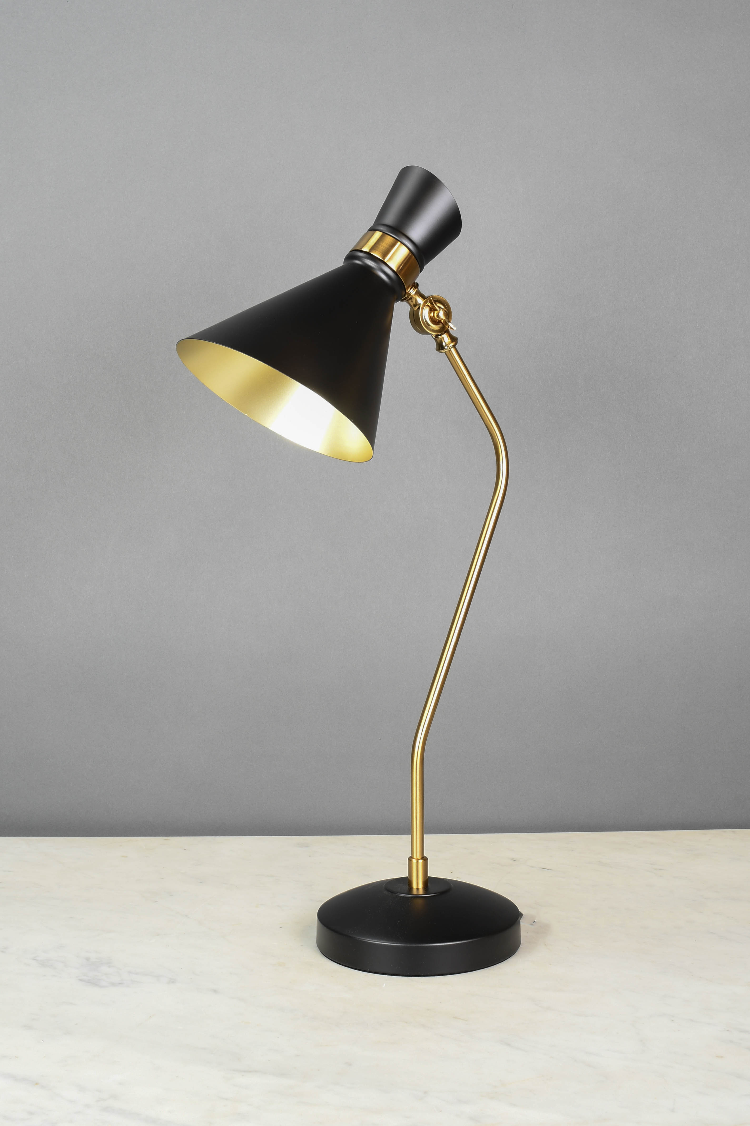 Black & Brass Mid Century Modern Desk Lamp | Desk Lamps | Collection ...