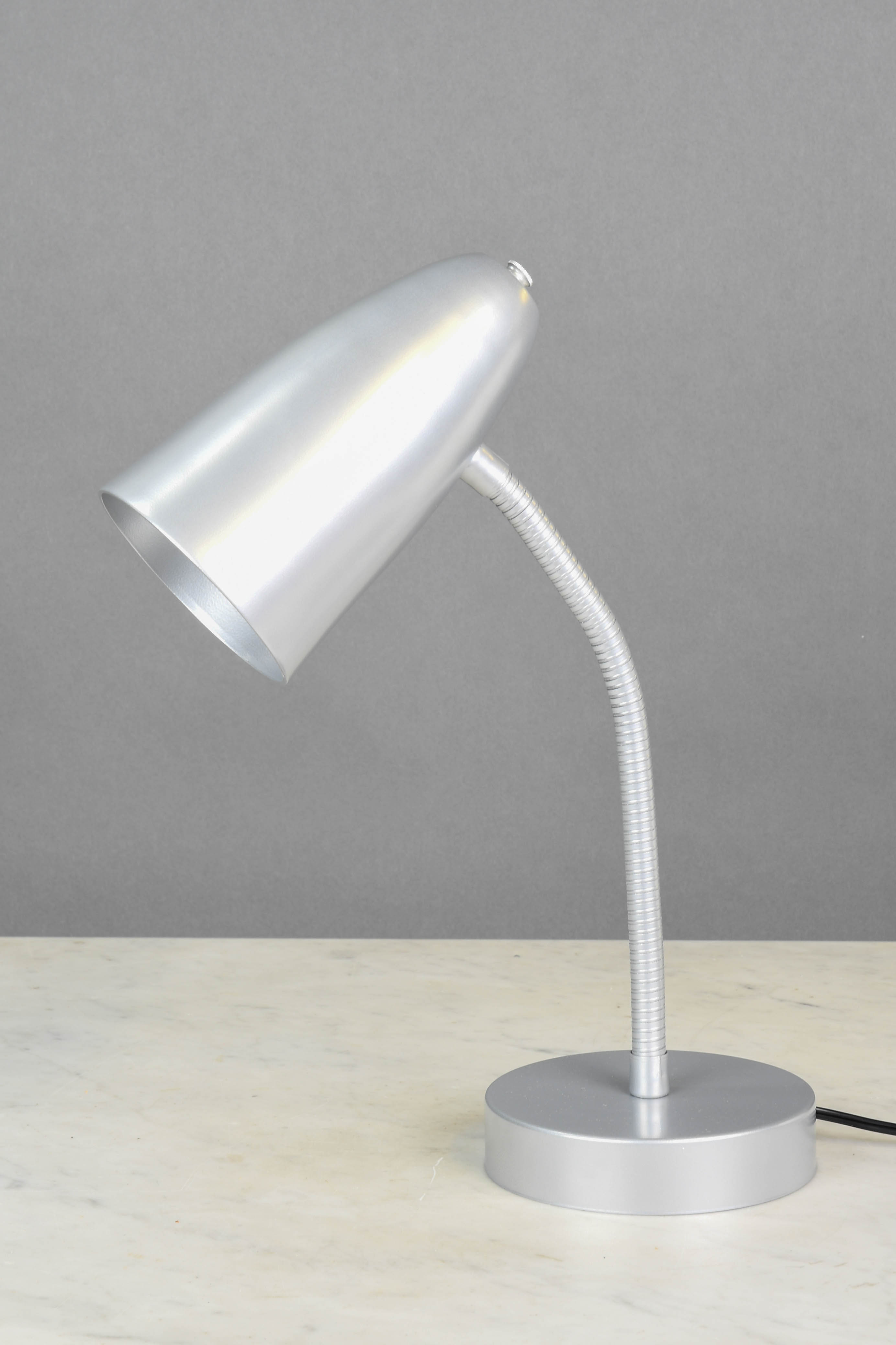 Matte Nickel Gooseneck Mid Century Desk Lamp | Desk Lamps | Collection ...