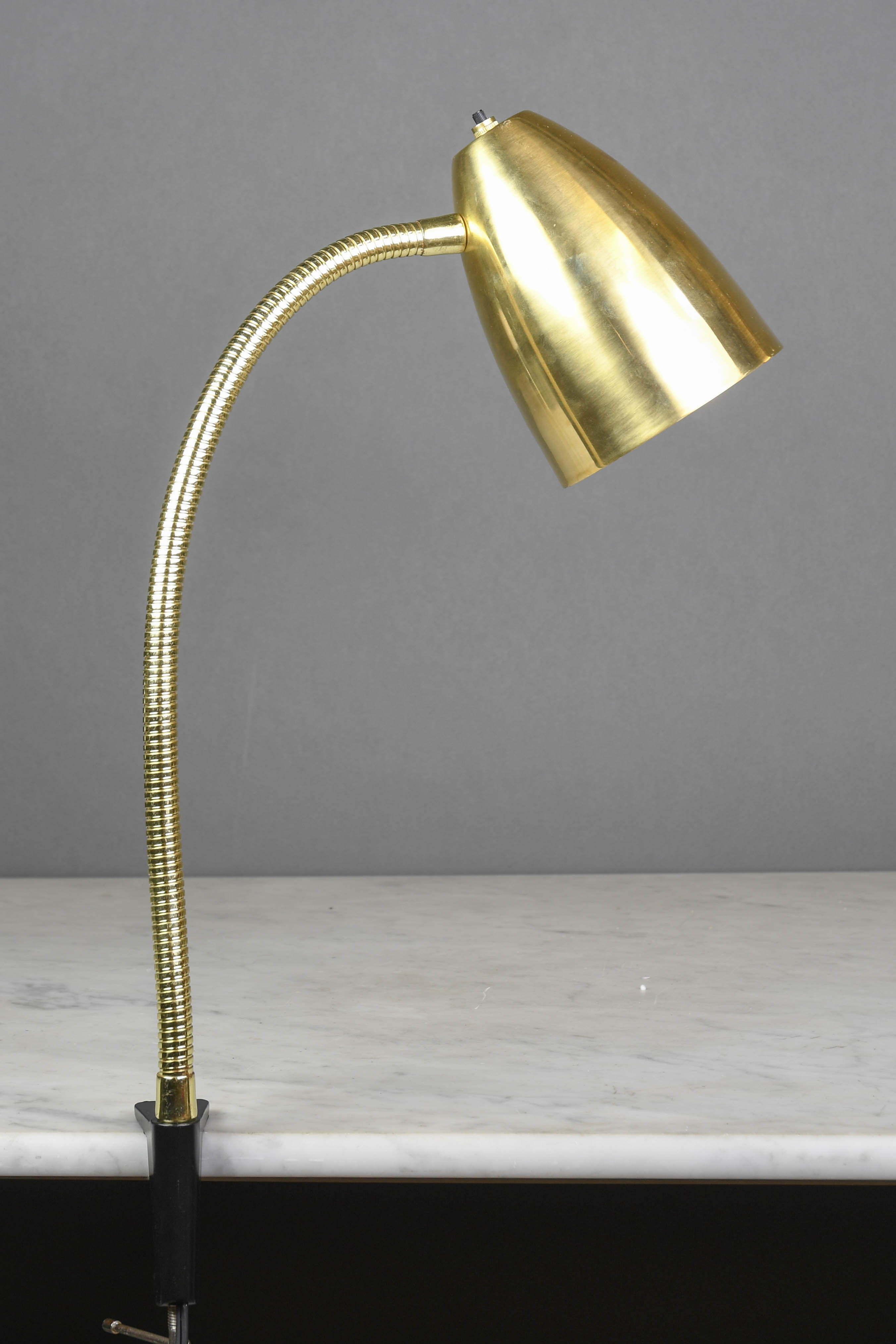 Brass Bullet Reflector Gooseneck Clamp Desk Lamp | Desk Lamps ...