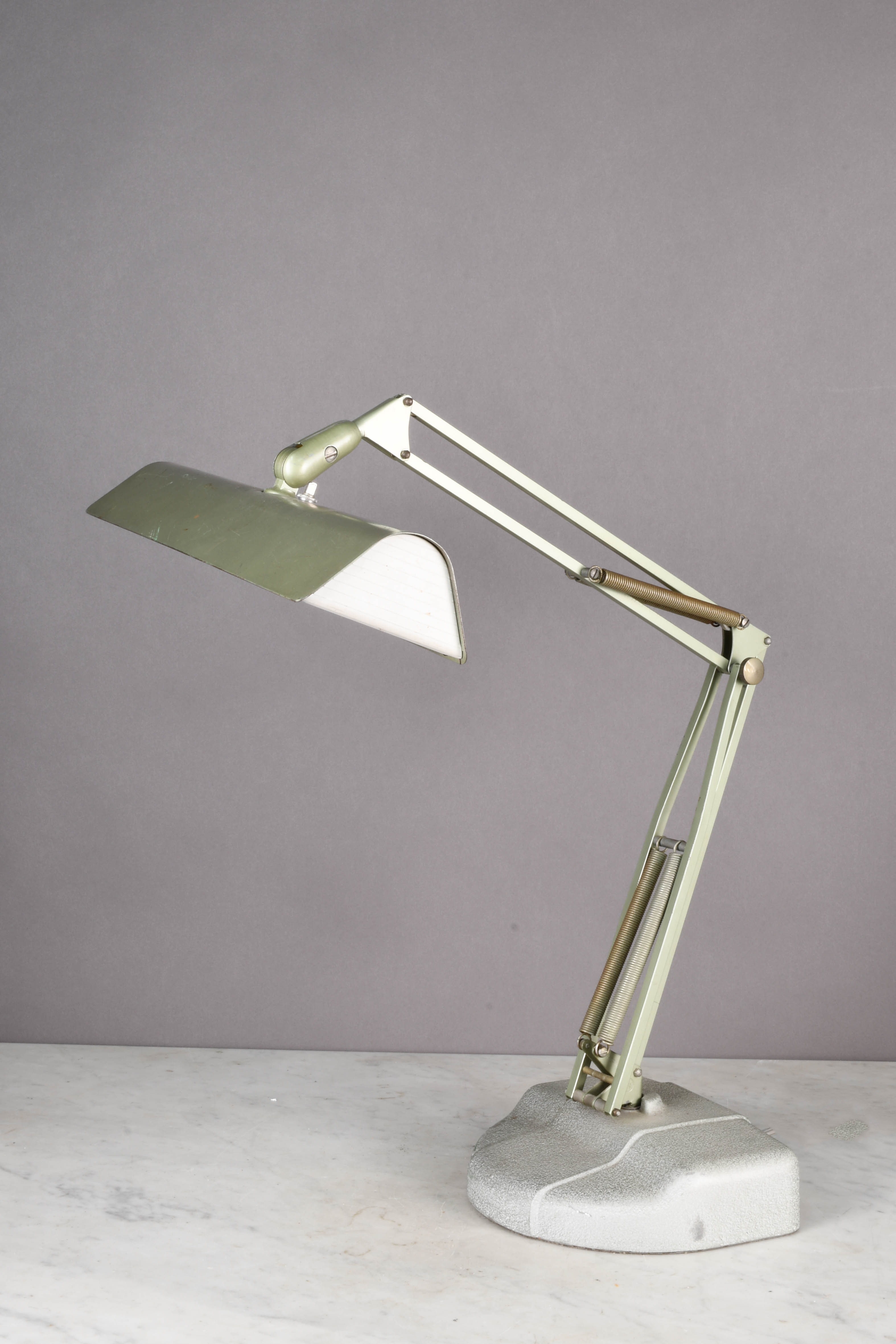 Green Industrial Two Fluorescent Bulb Desk Lamp | Desk Lamps ...