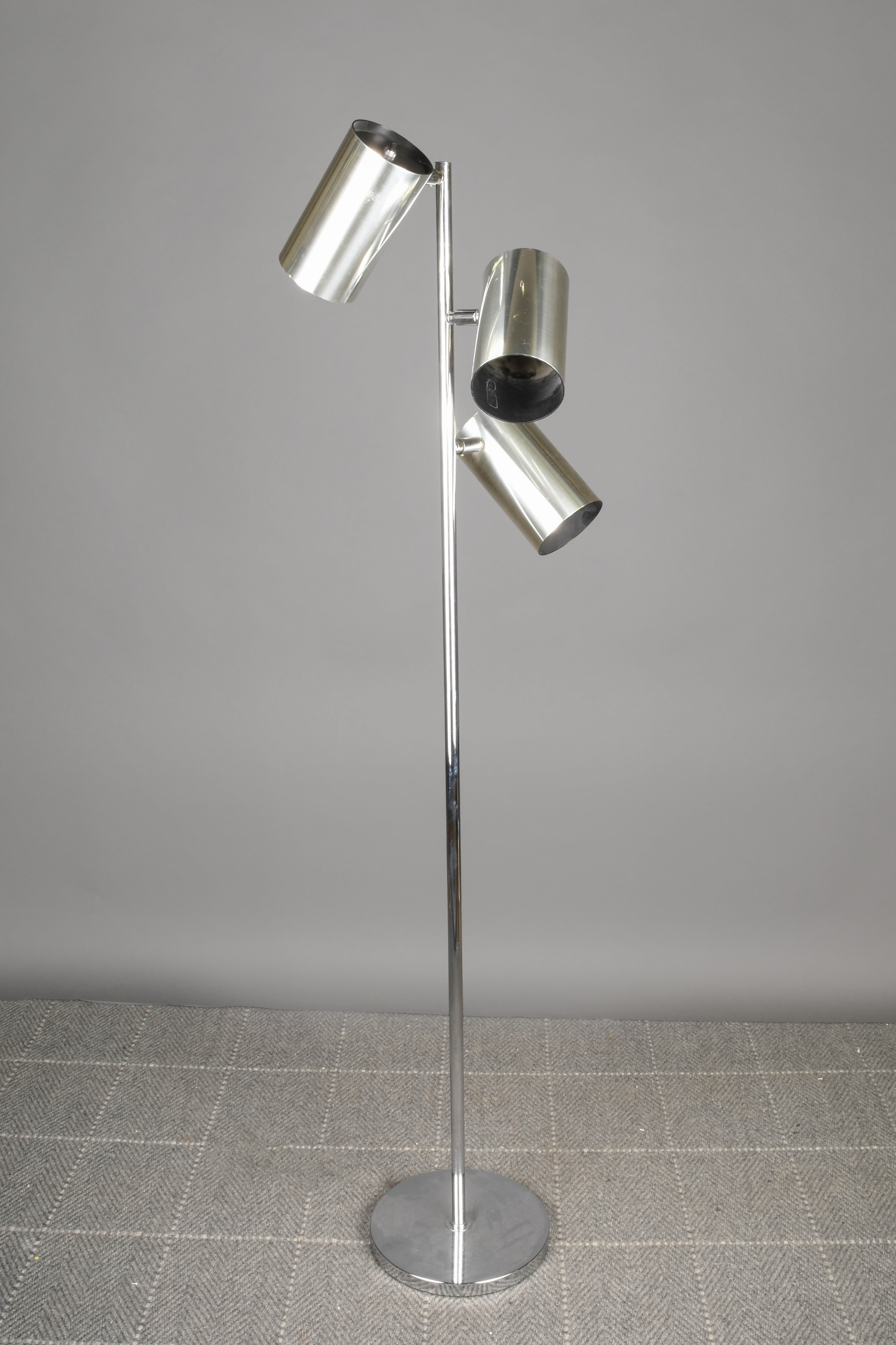 Polished Chrome Three Light Directional Floor Lamp | Floor Lamps ...