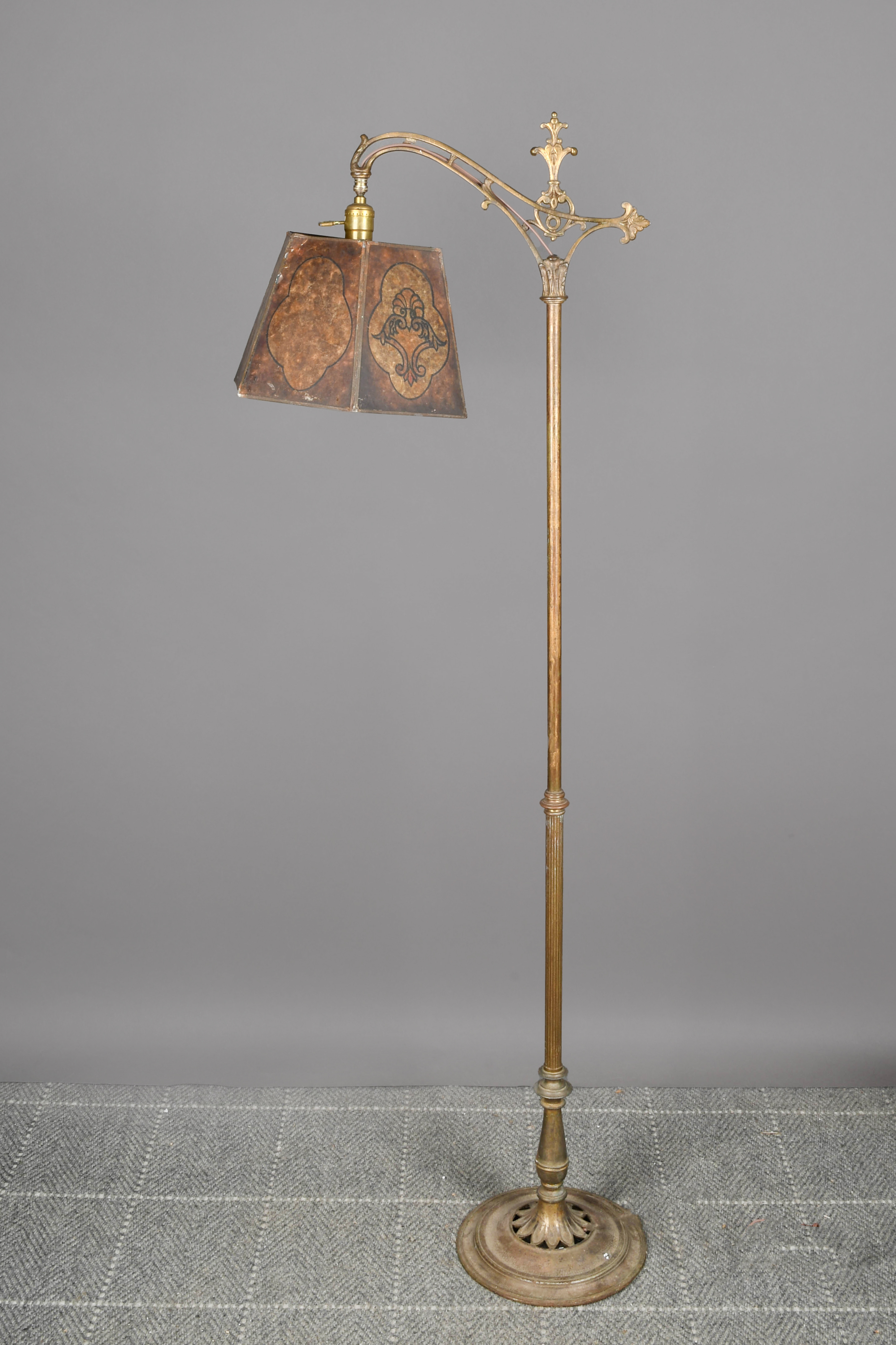 Antique Brass Bridge Floor Lamp w/Mica Shade | Floor Lamps | Collection ...