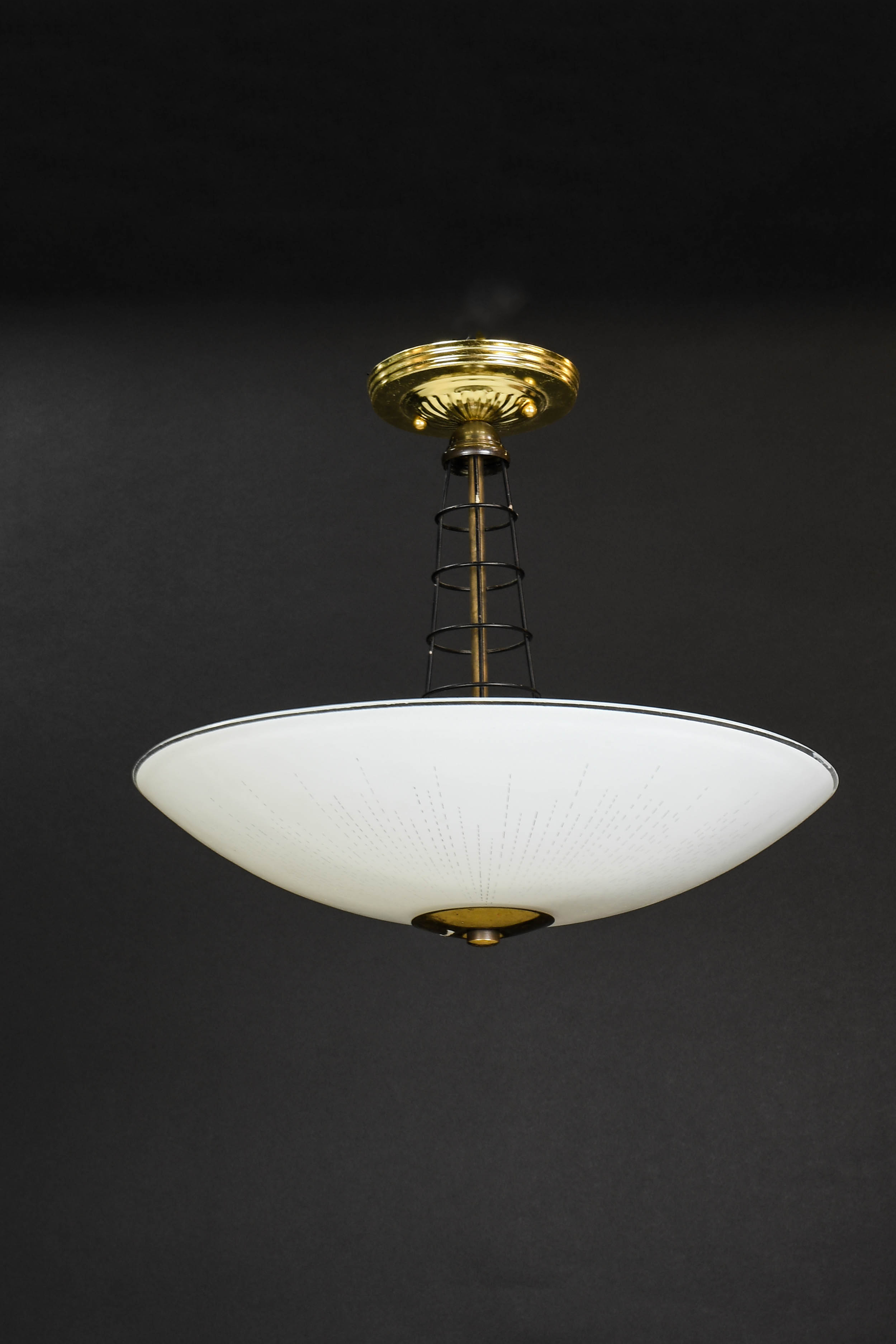 Round Glass Bowl Flush Mount Fixture | Hanging Fixtures | Collection ...