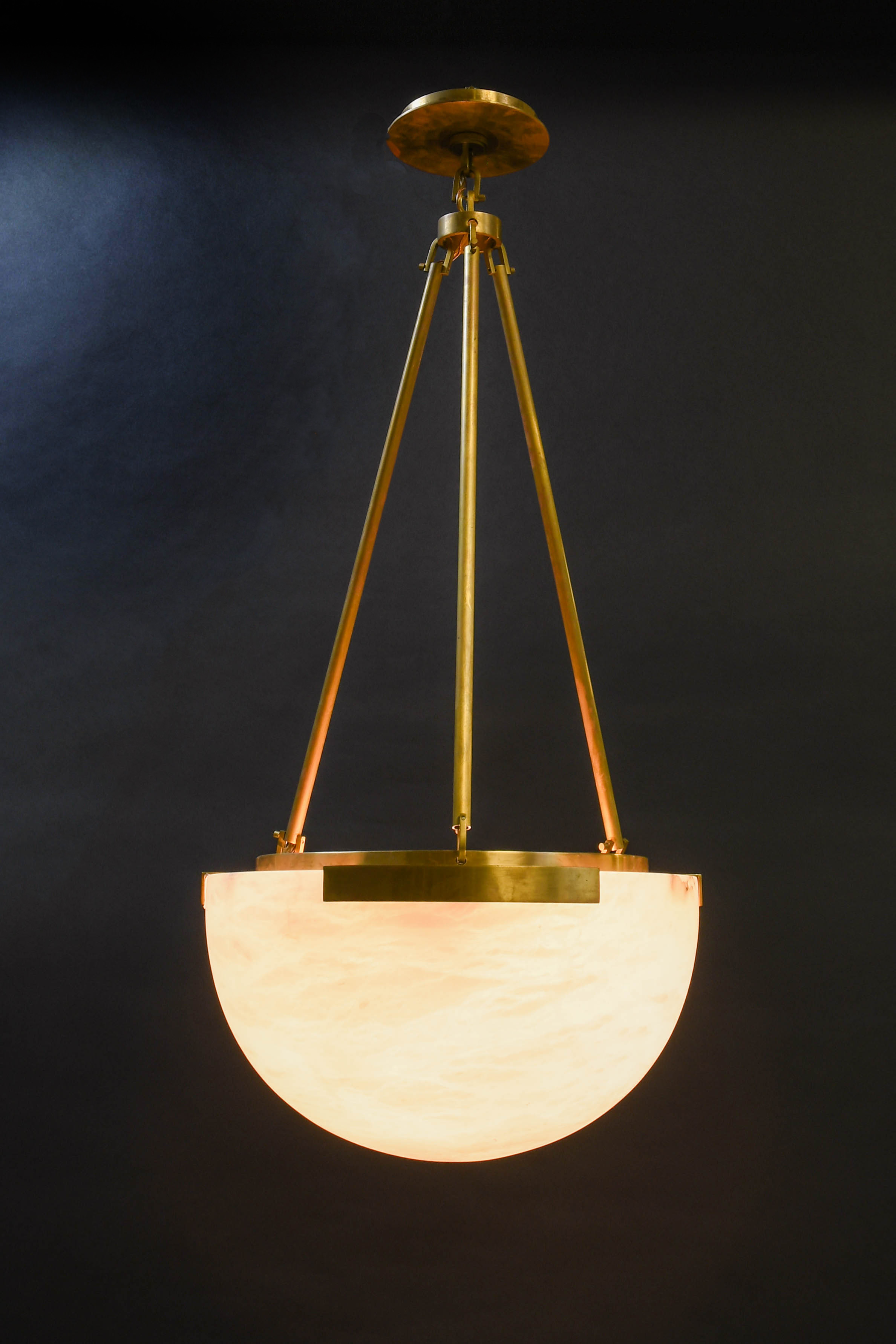 Alabaster & Brass Bowl Hanging Fixture | Hanging Fixtures | Collection ...