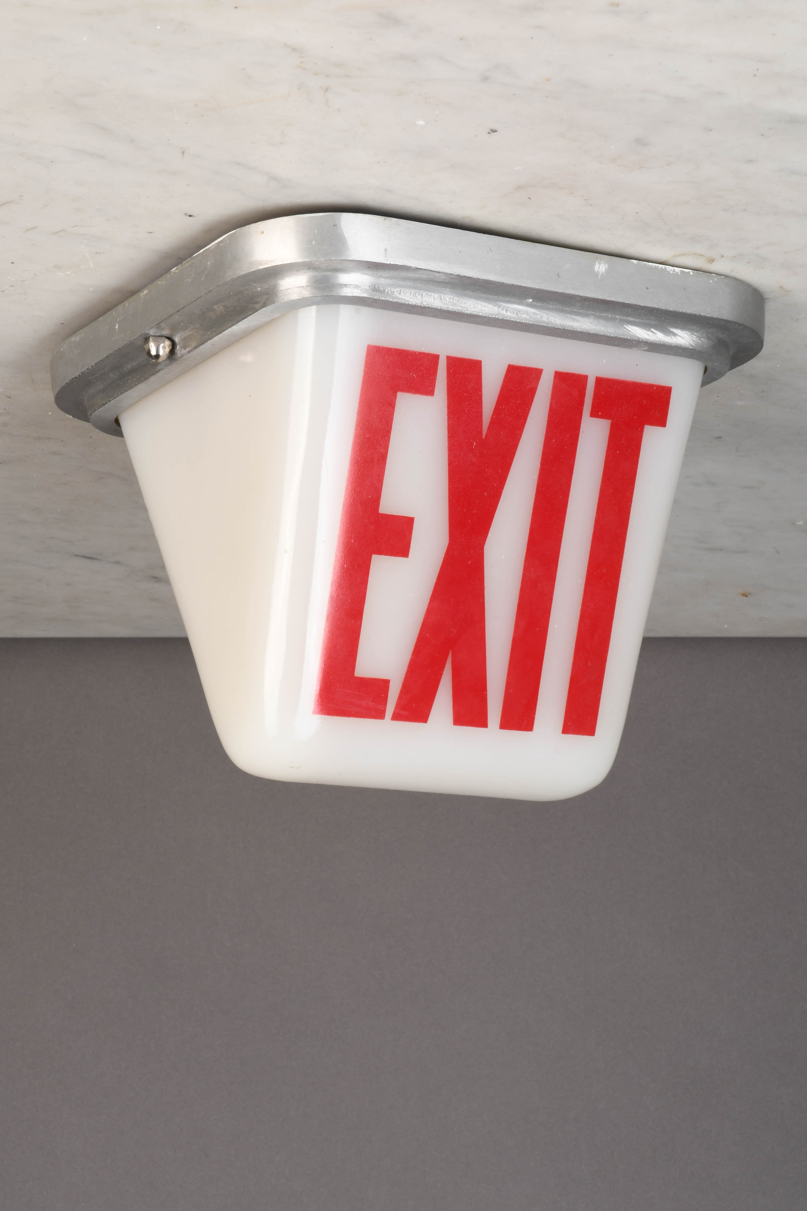 Frosted Glass Triangular Flush Mount Exit Sign | Hanging Fixtures ...