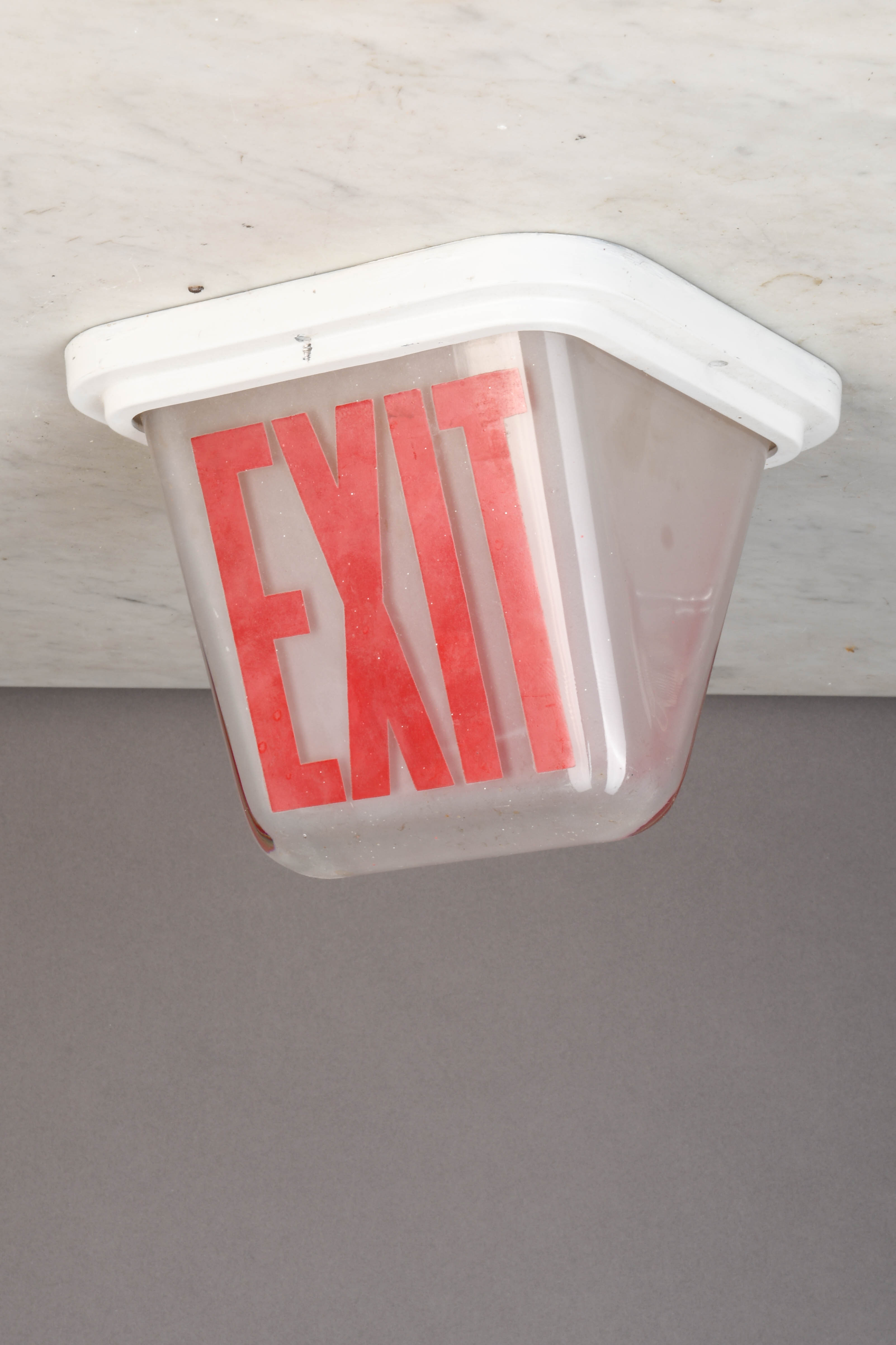 Glass Triangular Flush Mount Exit Sign | Hanging Fixtures | Collection ...