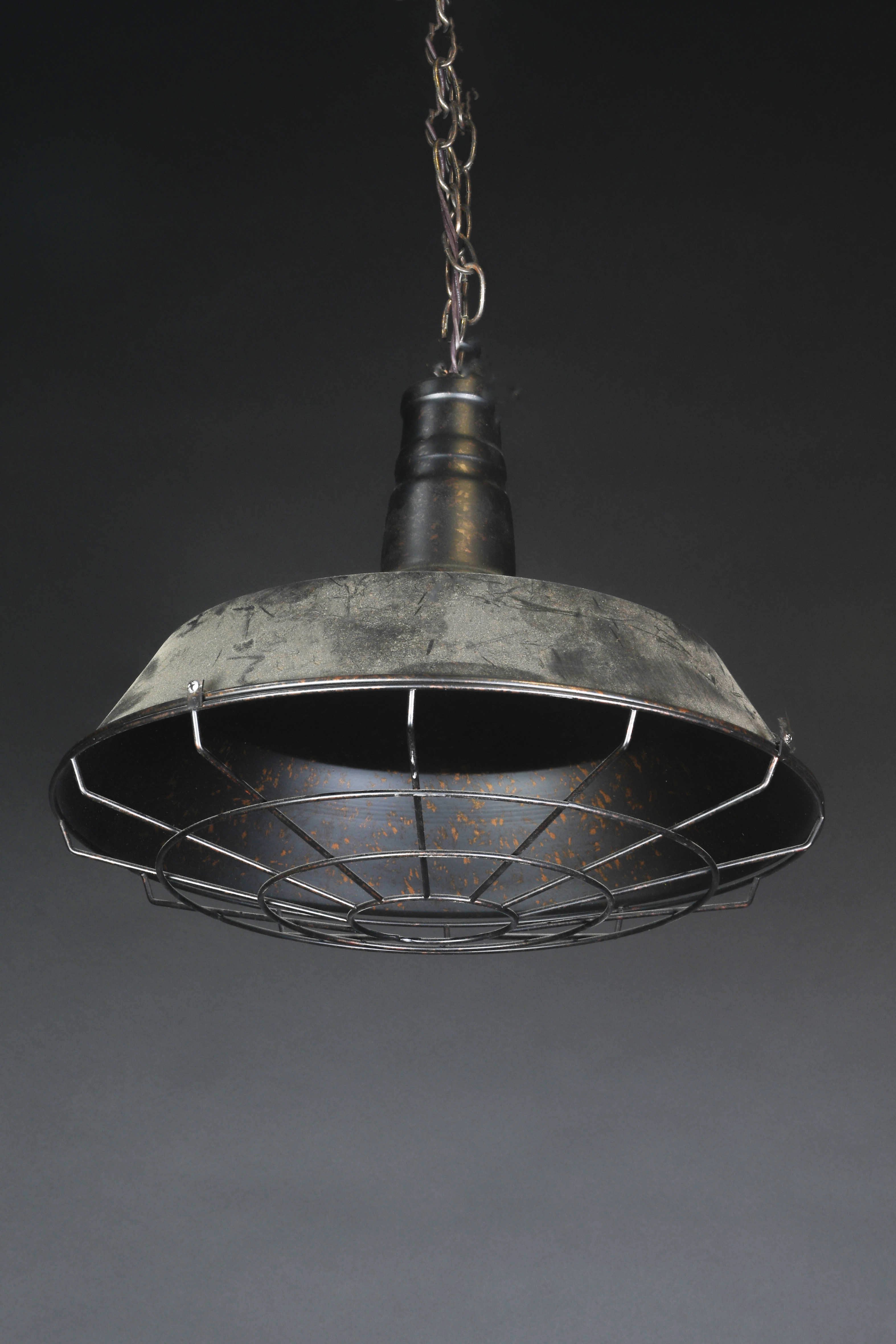 Black w/Rust Flake Hanging 18" RLM w/Wire Cage | Hanging Fixtures ...