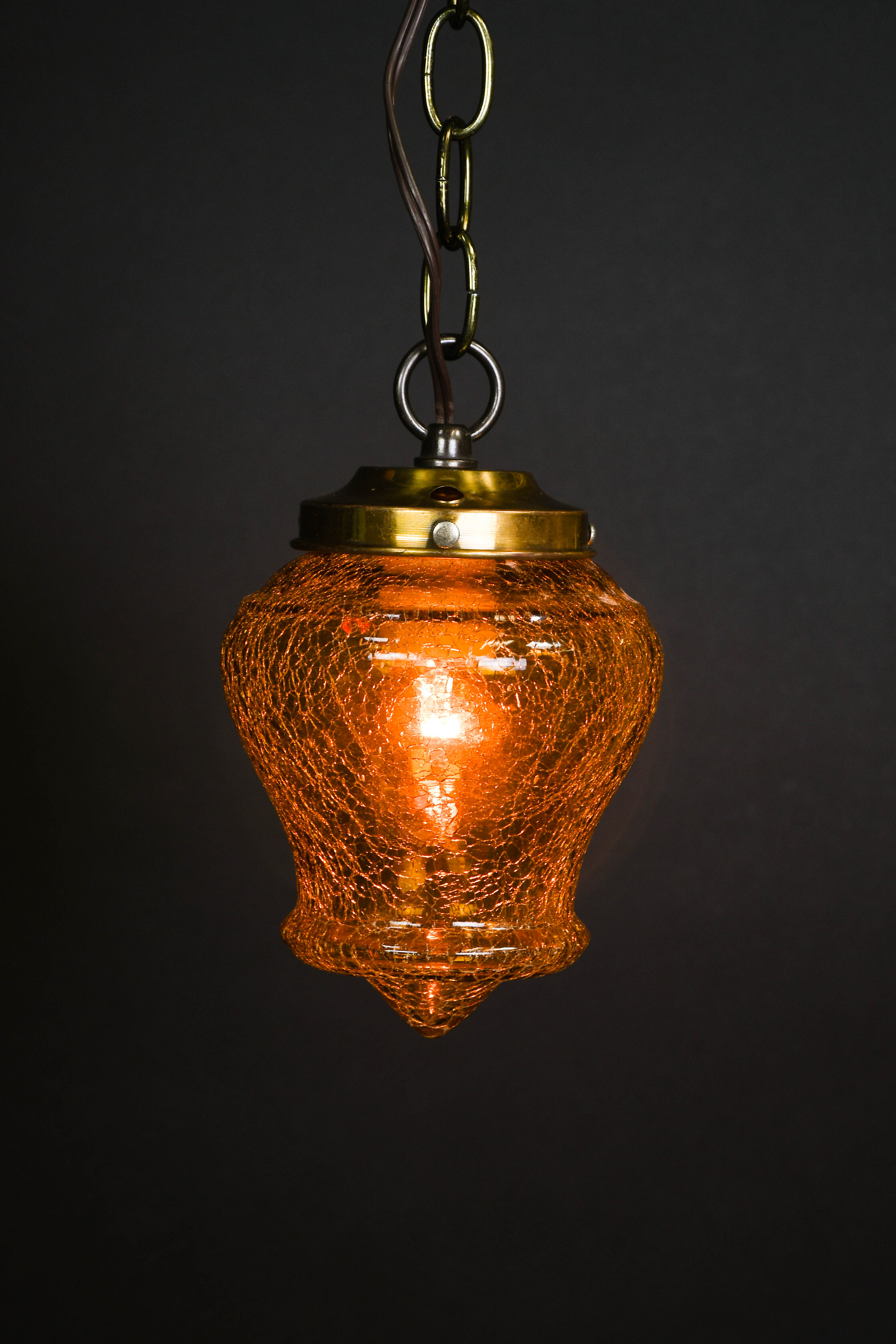Hanging Amber Cracked Acorn Globe | Hanging Fixtures | Collection ...