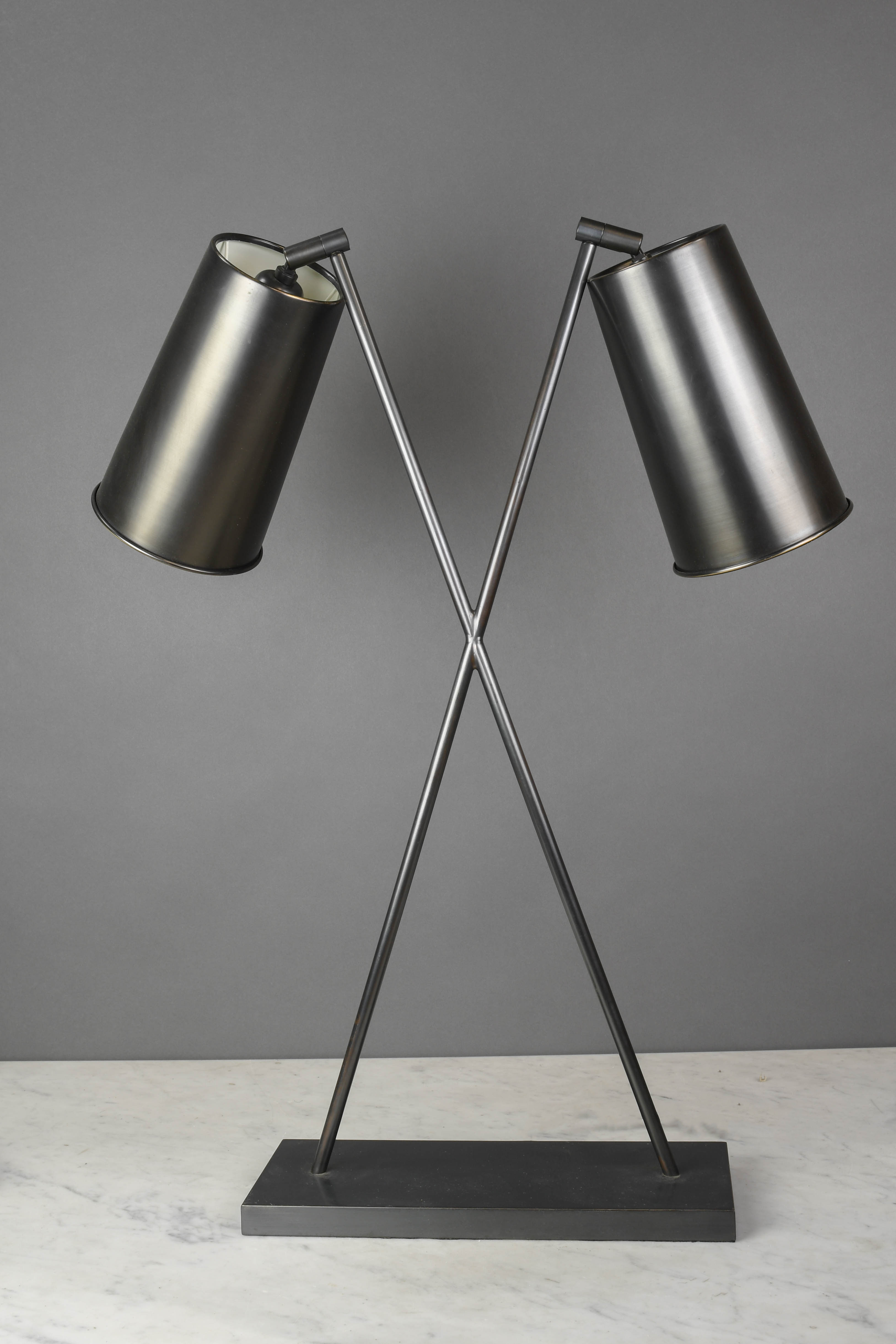 Metal Shaded Two Light Oversized Table Lamp | Table Lamps | Collection ...