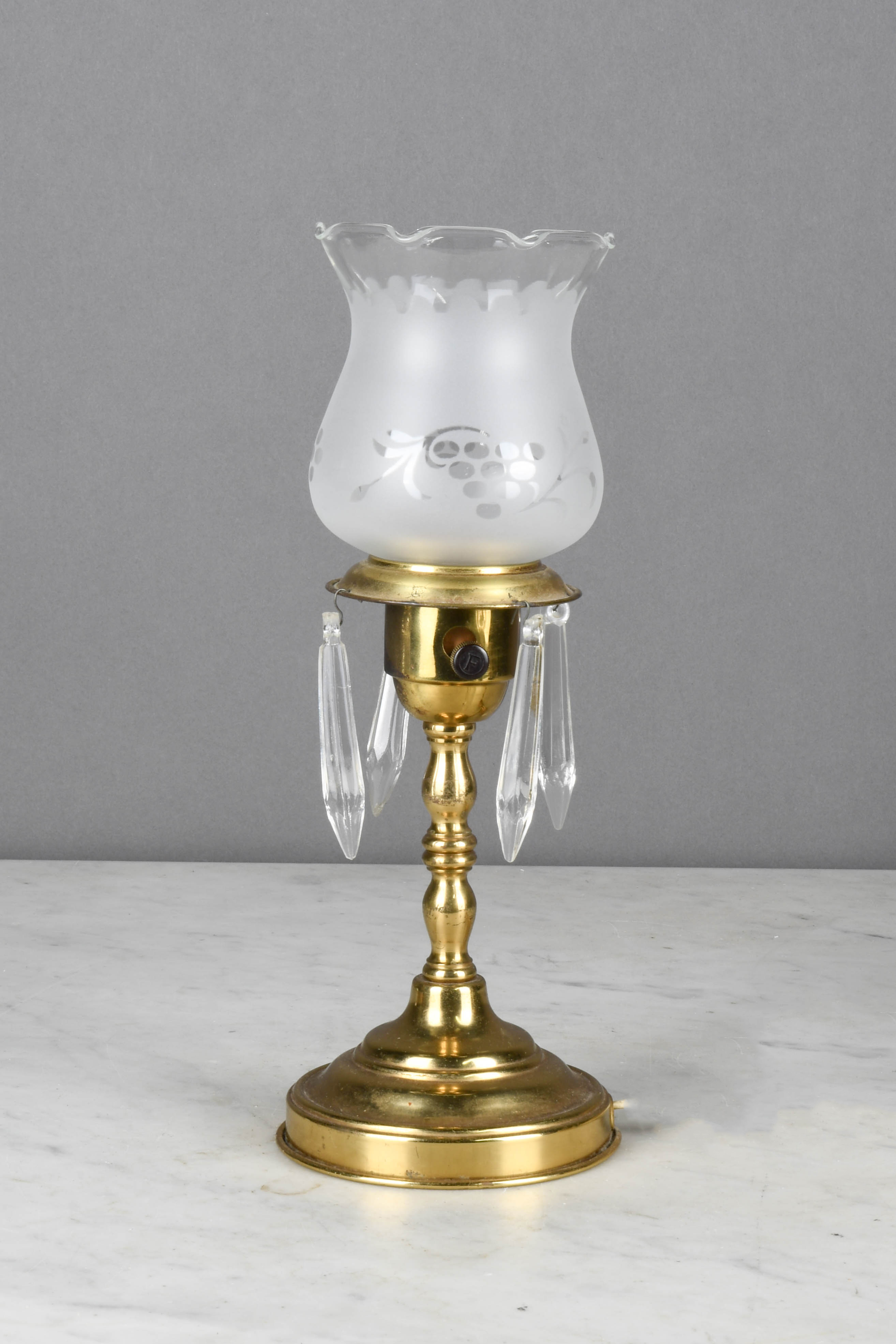 Victorian Single Light Brass & Crystal Table Lamp | Table Lamps ...