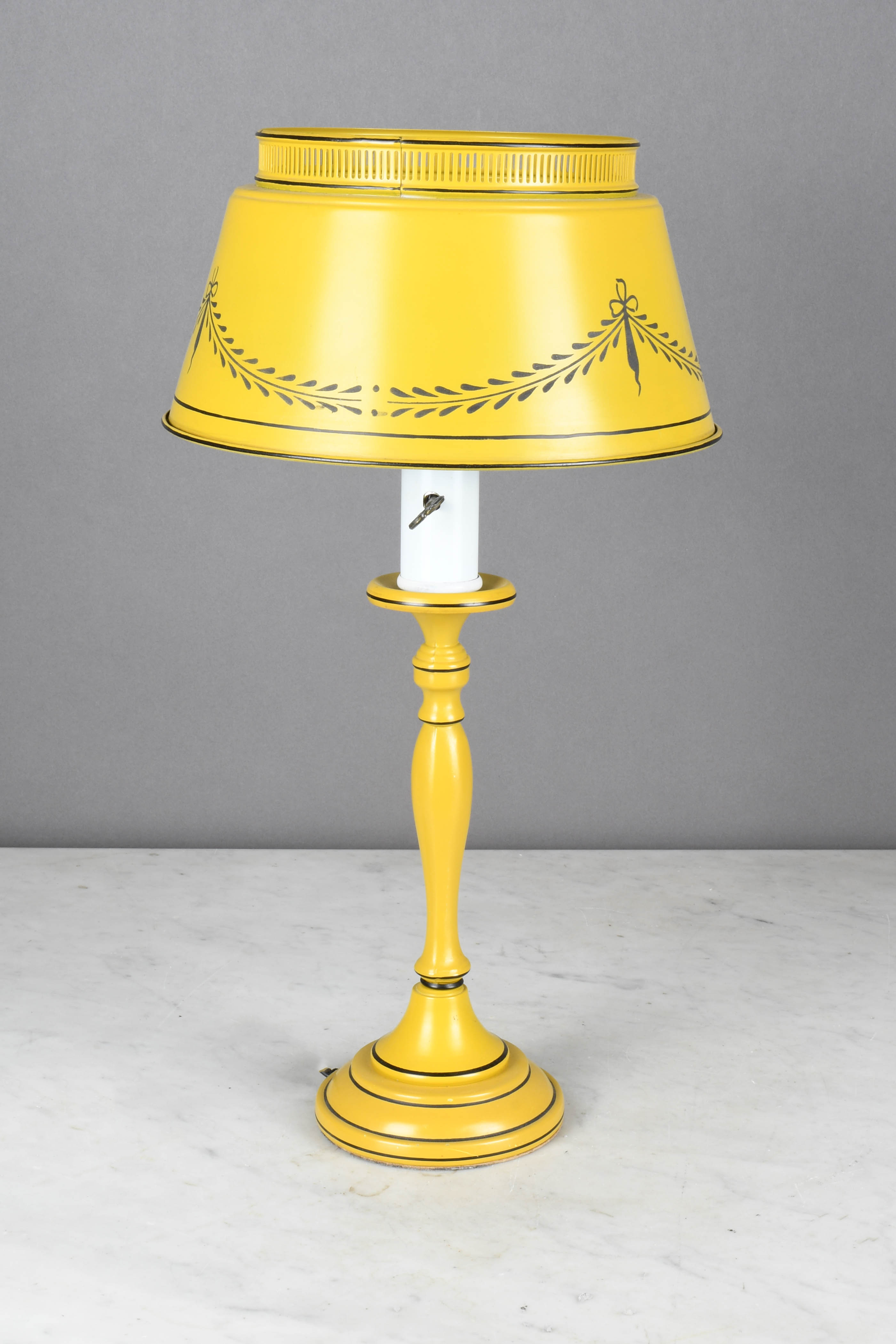 Yellow Metal Shaded Single Candle Table Lamp | Table Lamps | Collection ...