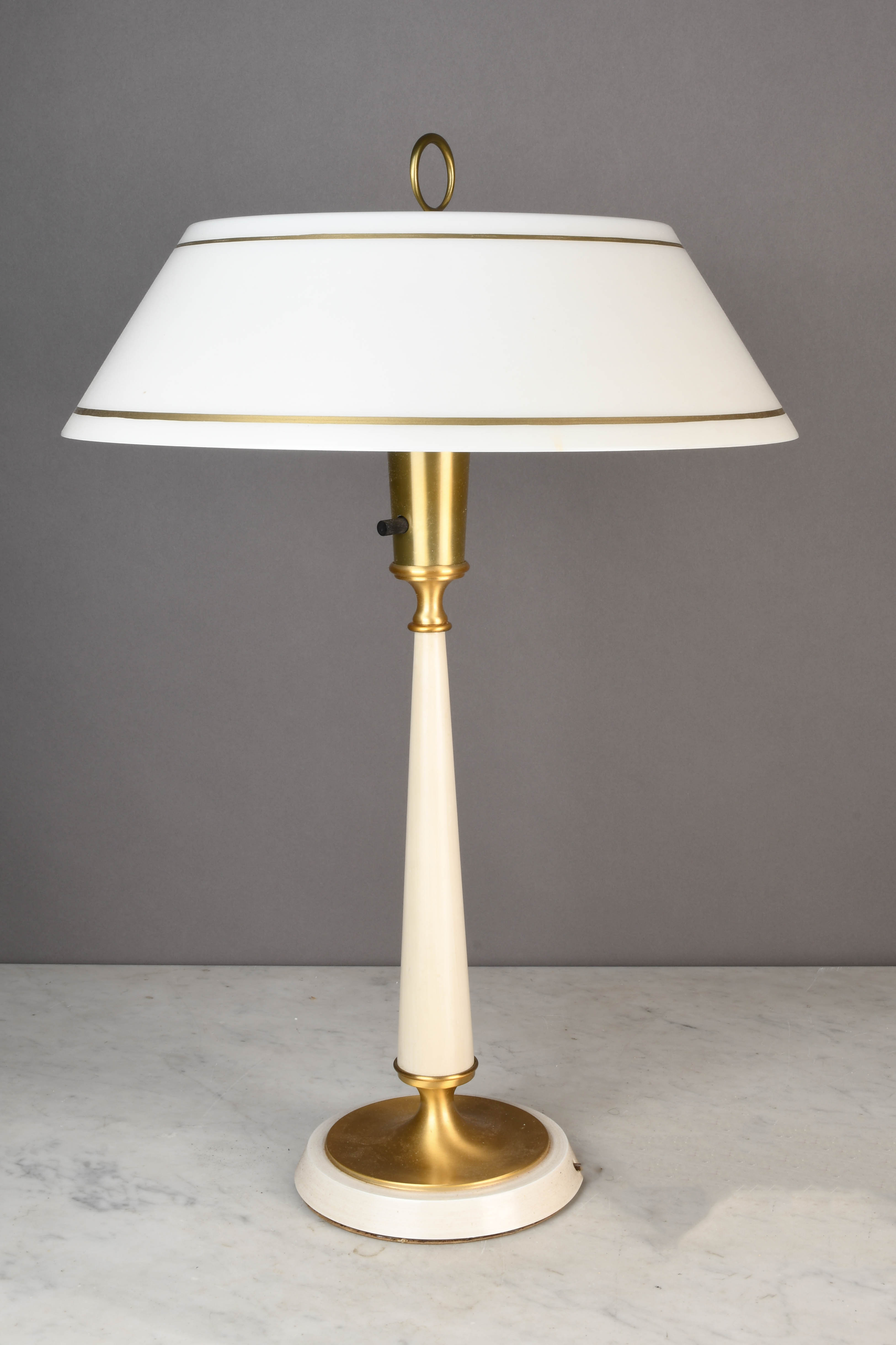 White w/Gold Accent Mid Century Table Lamp | Table Lamps | Collection ...