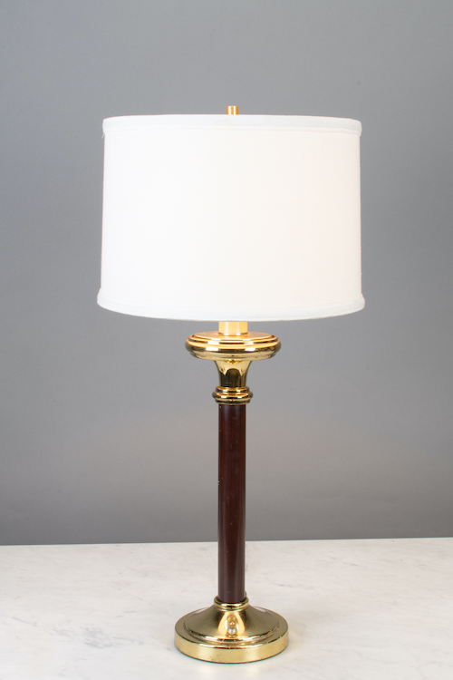 Wood & Polished Brass Traditional Table Lamp | Table Lamps | Collection ...
