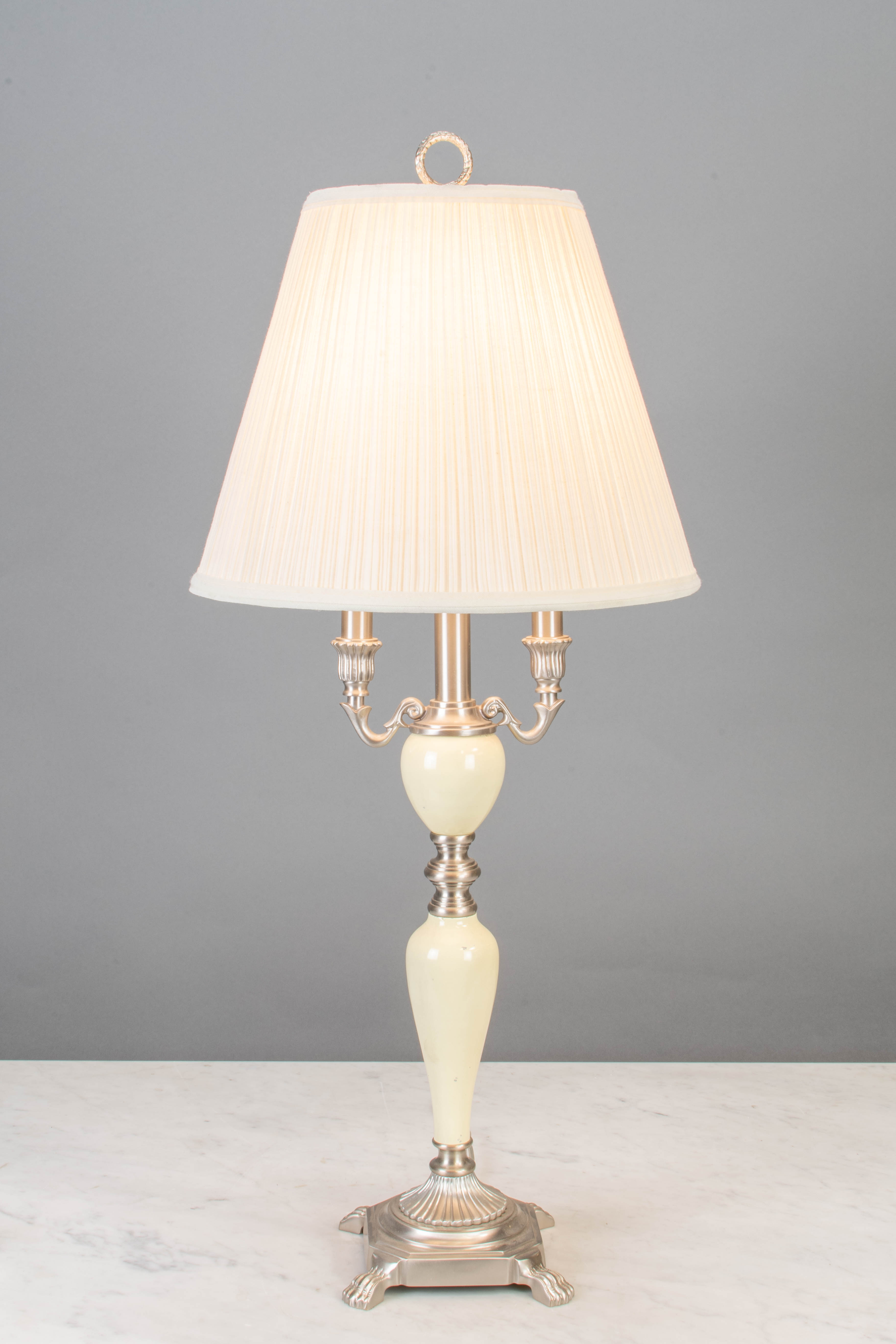 Ceramic & Nickel Three Light Table Lamp | Table Lamps | Collection ...