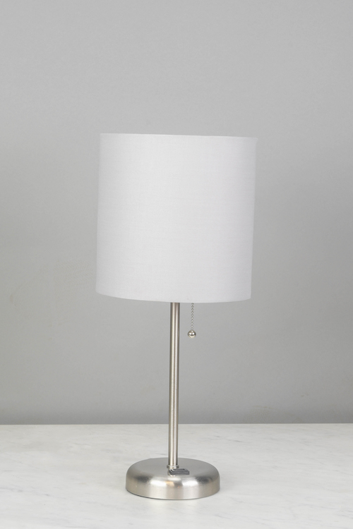 Silver Stick Lamp w/Gray Shade | Table Lamps | Collection | City ...