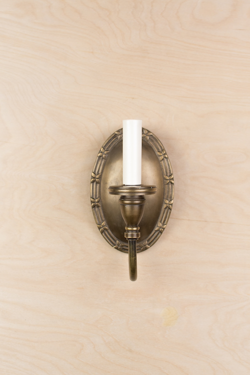 Traditional Wall Sconce w/Floral Border Backplate | Wall Lights ...