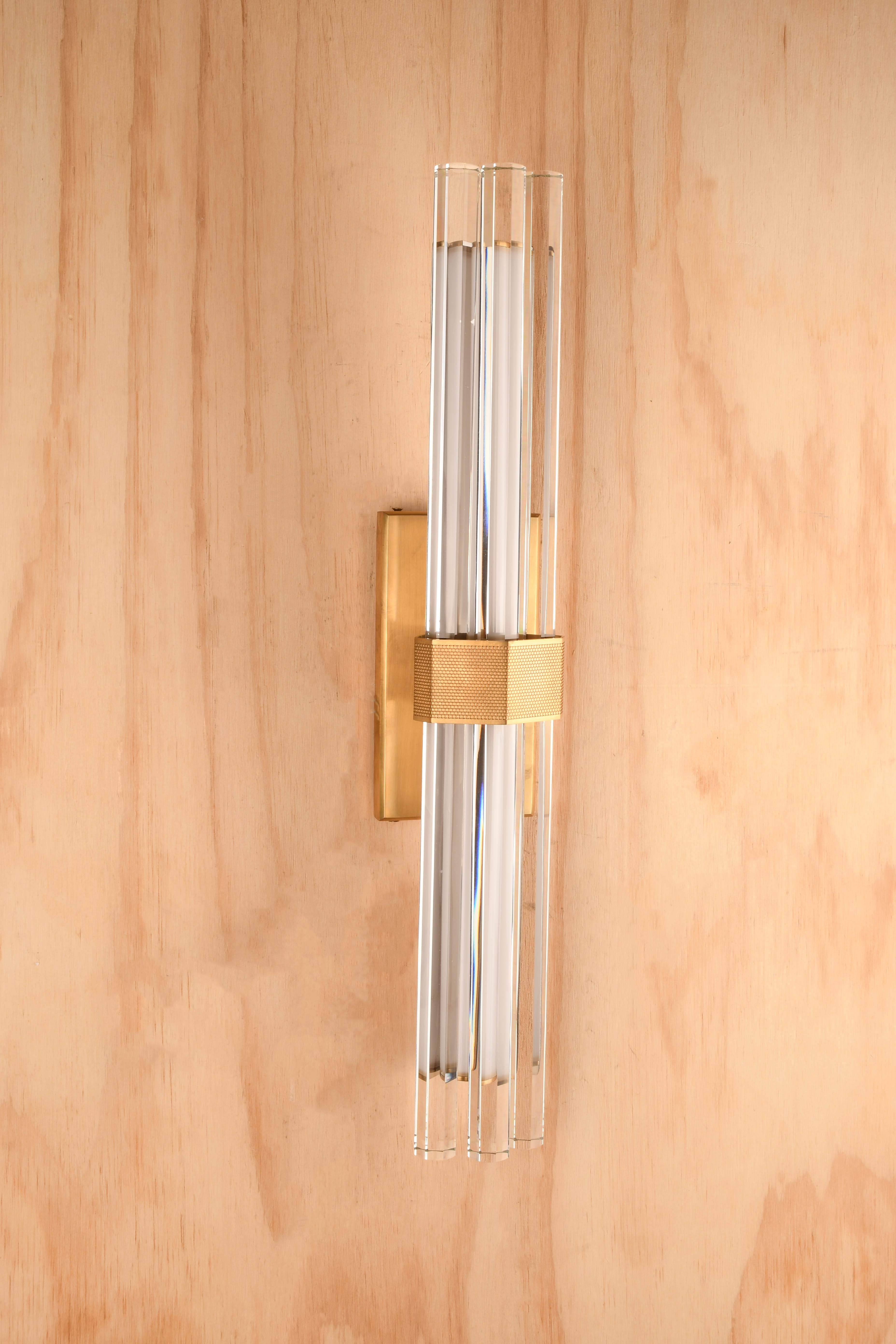 *LED* Brass Crystal Rod Wall Sconce | Wall Lights | Collection | City ...
