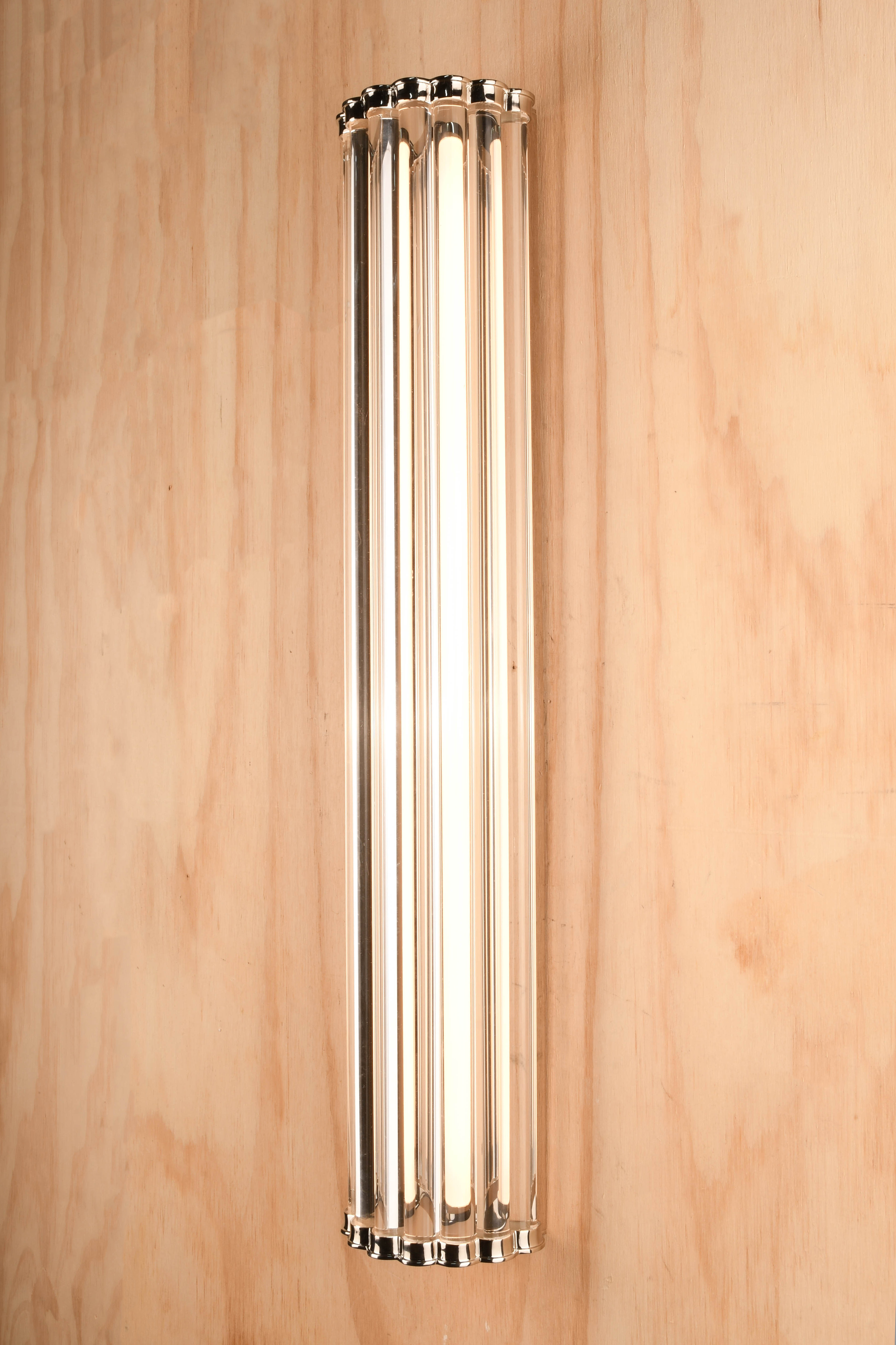 *LED* 28" Nickel Accented Glass Rod Wall Sconce | Wall Lights ...