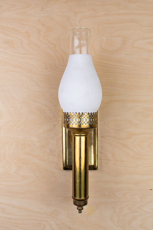 One Light Torch Style Wall Sconce With Frosted Chimney Shade | Wall ...