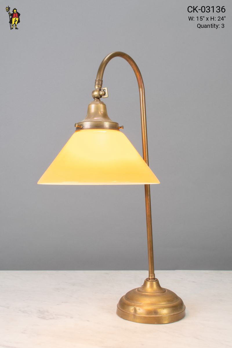 Curved Arm One Light Brass Table Lamp | Desk Lamps | Collection | City ...