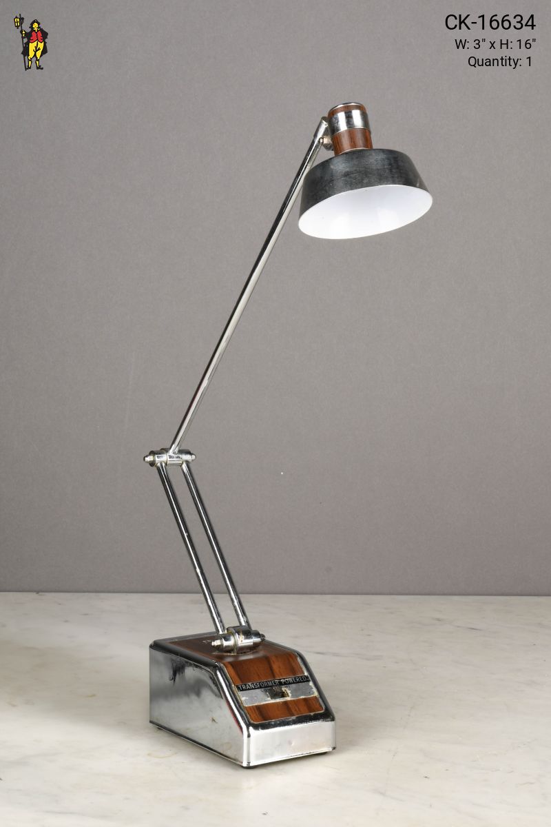 Nickel w/Wood Accent Mid Century Task Lamp | Desk Lamps | Collection ...