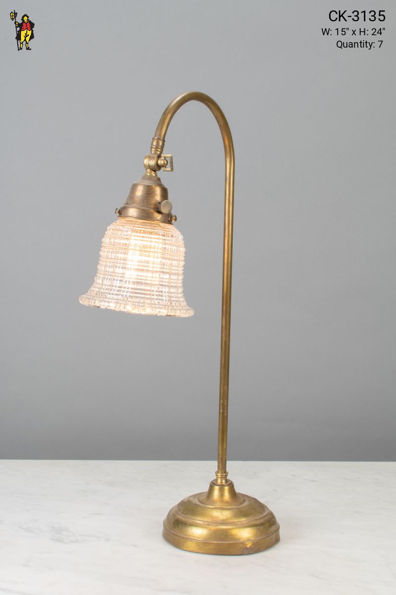 Curved Arm One Light Brass Table Lamp | Desk Lamps | Collection | City ...