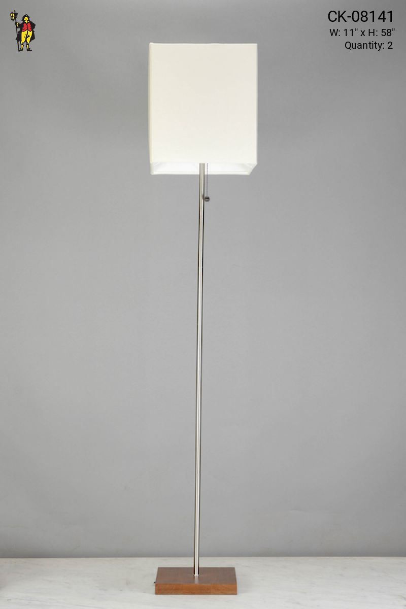 Modern Silver Floor Lamp w/Wooden Base | Floor Lamps | Collection ...