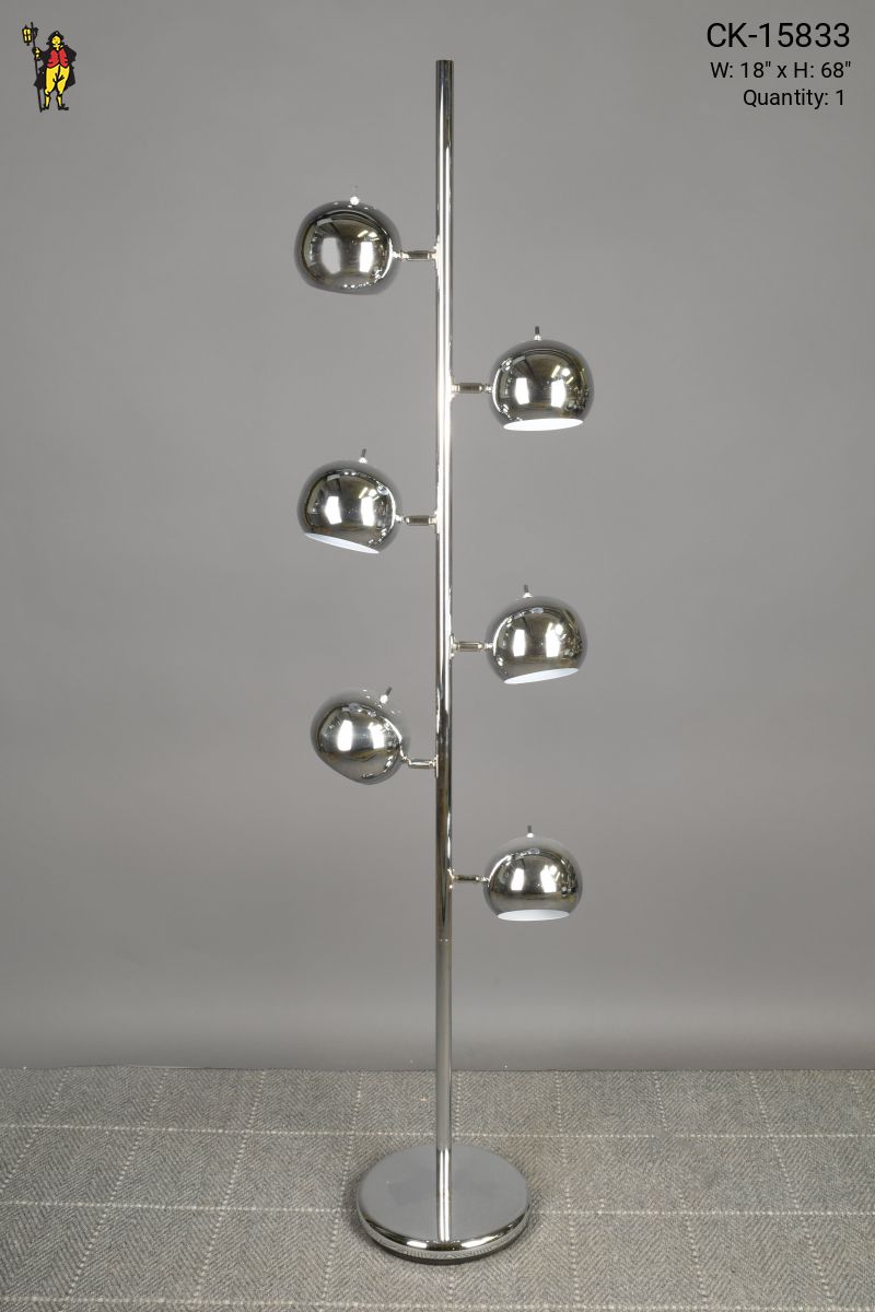 Chrome Six Light Directional Mid Century Modern Floor Lamp | Floor ...