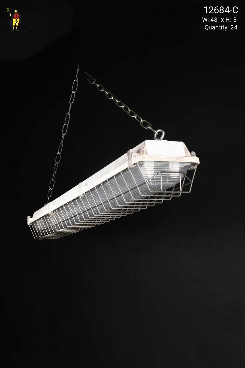 4' Vapor Proof Fluorescent Fixture w/Lens & Cage (Available as Hanging ...