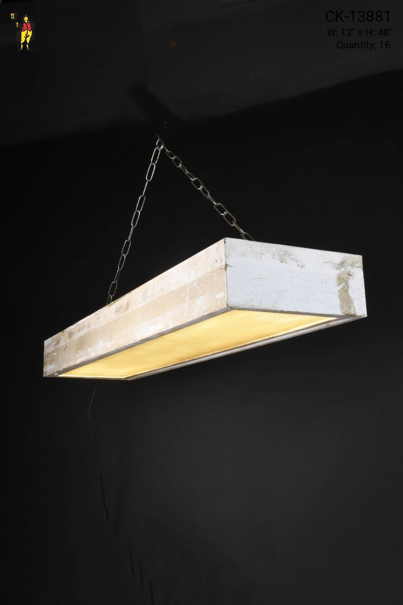 4' Distressed Box Fluorescent w/Prismatic Lens (Flushmount or Hanging ...