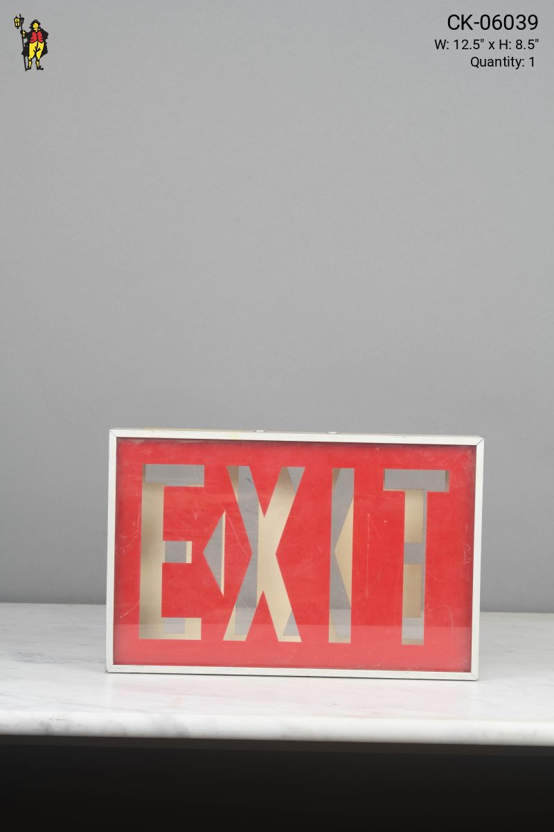 Red "Exit" Sign w/Transparent Text | Hanging Fixtures | Collection ...