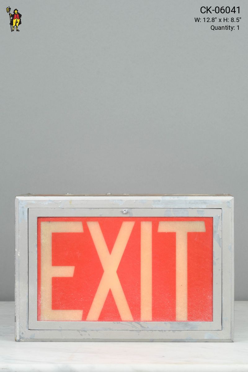 Silver Framed Red "Exit" Sign | Hanging Fixtures | Collection | City ...