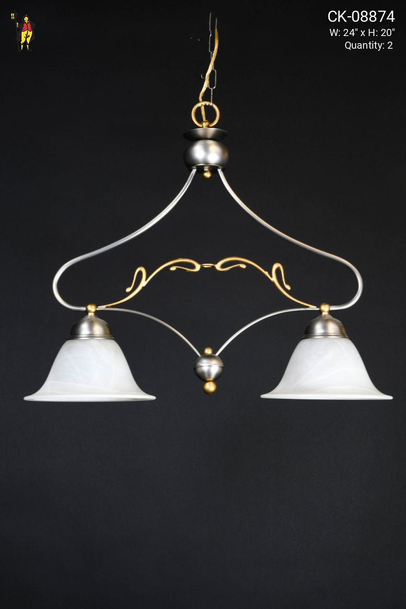 Two Light Nickel Hanging Fixture | Hanging Fixtures | Collection | City ...