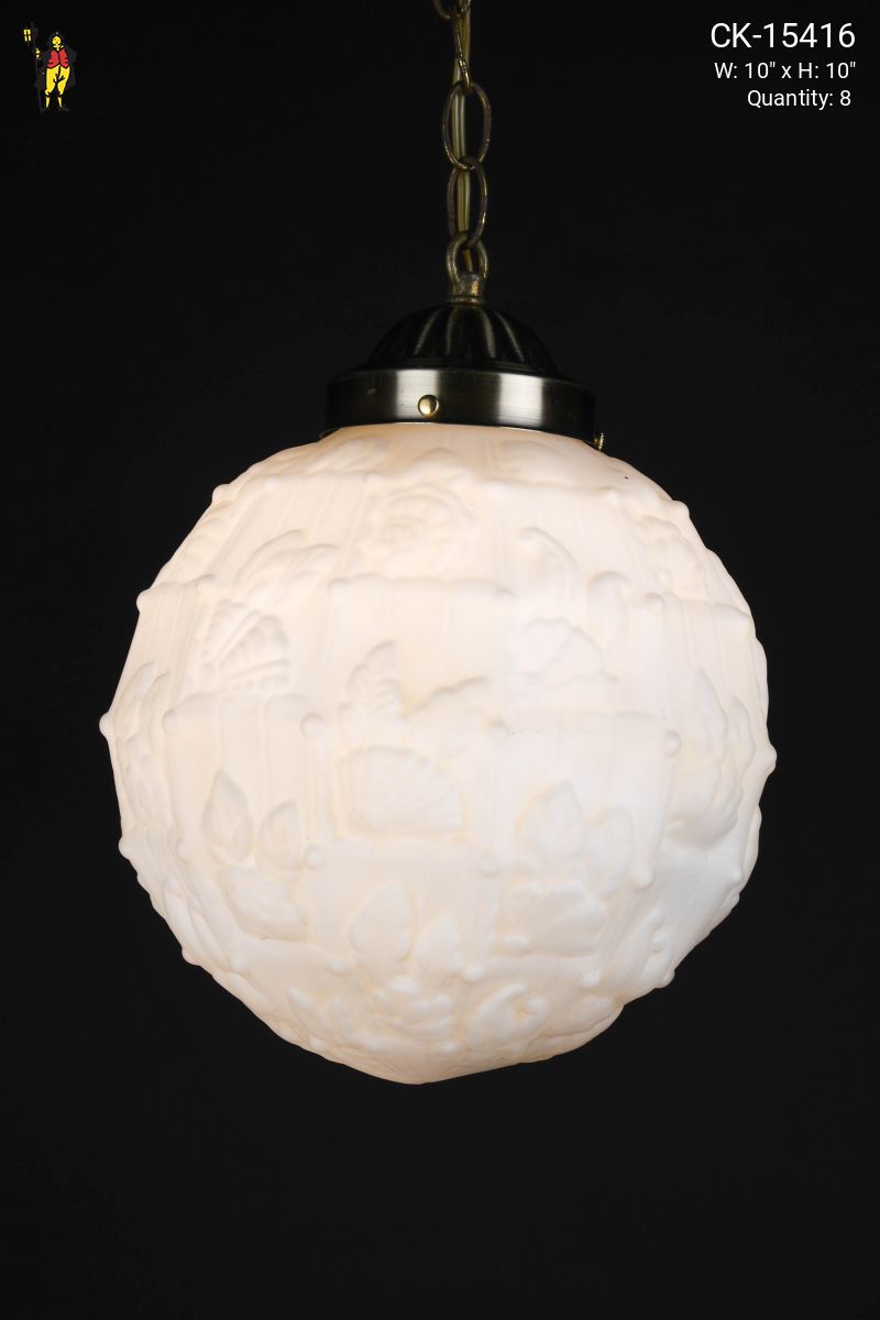 10" Decorative Molded Glass Hanging Globe | Hanging Fixtures ...