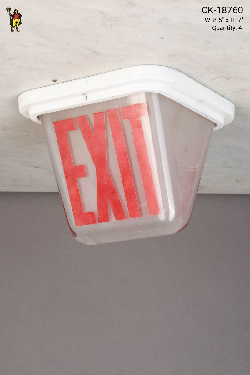 Glass Triangular Flush Mount Exit Sign | Hanging Fixtures | Collection ...