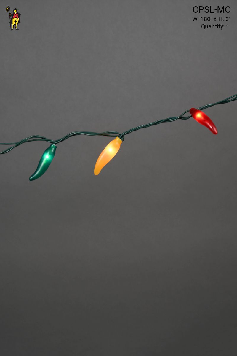 15' Multicolor Chili Pepper String Lights | Outdoor | Collection | City ...