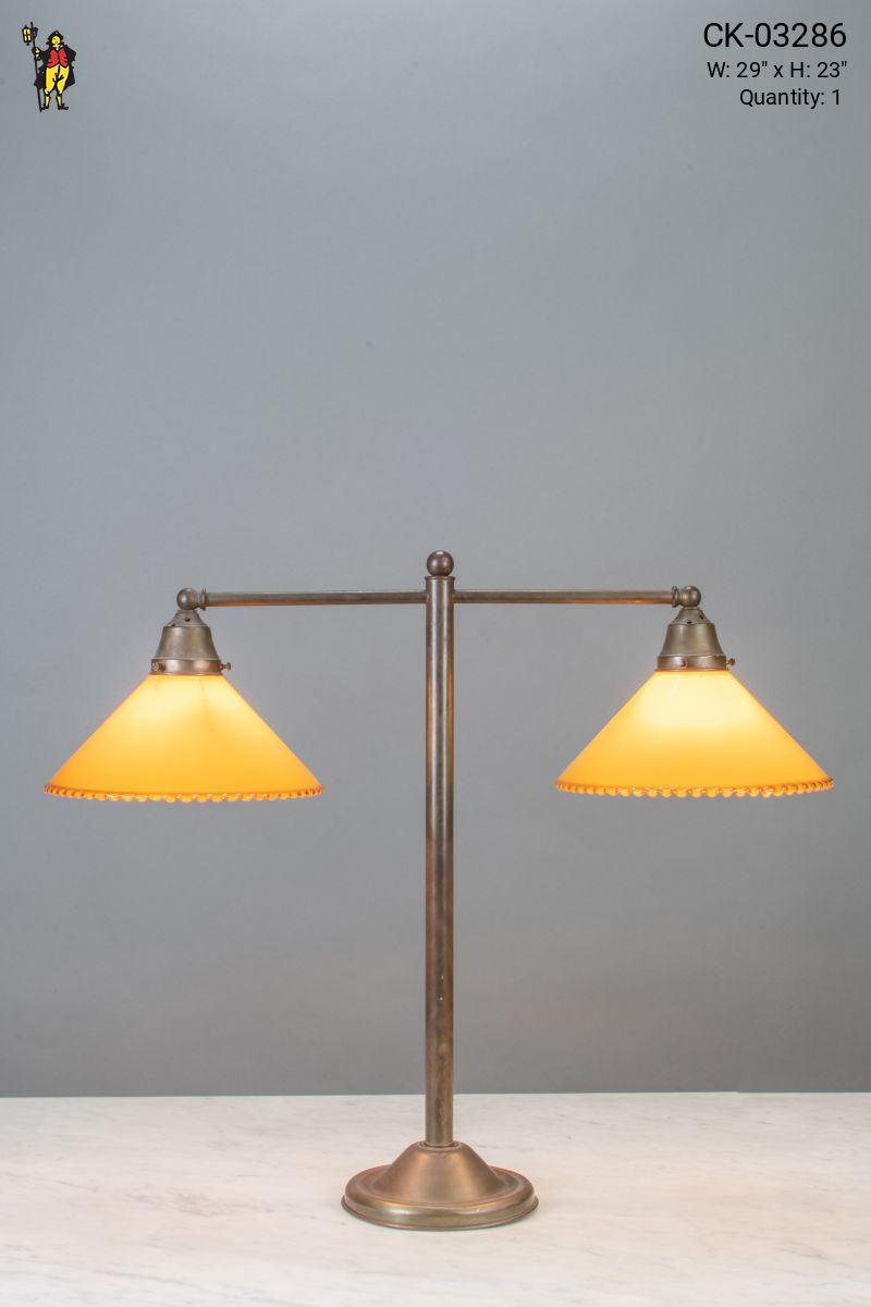 Two Light Table Lamp w/Amber Glass Shades | Table Lamps | Collection ...