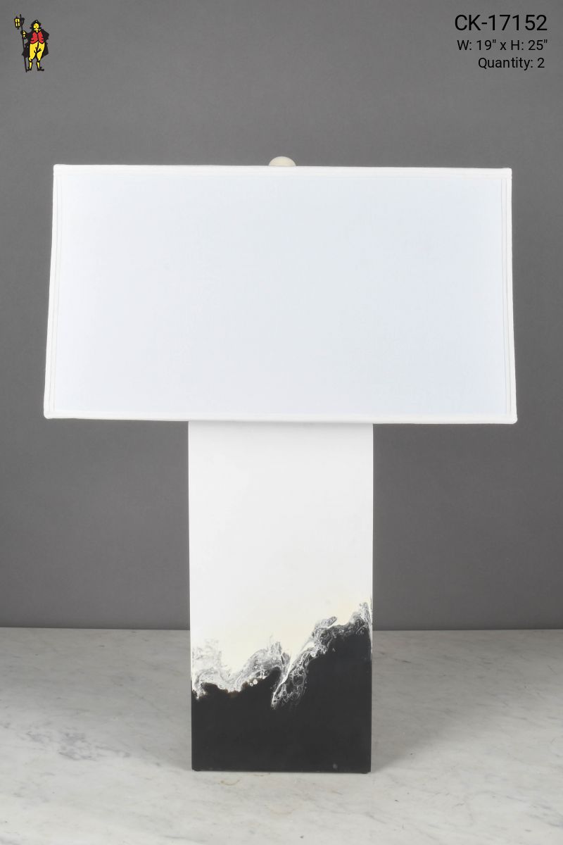 White & Black Abstract Rectangular Table Lamp | Table Lamps ...