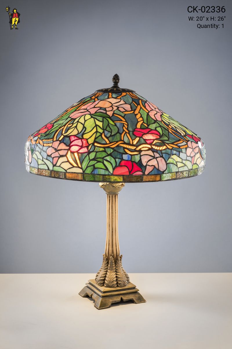 Bronze Table Lamp w/Multicolor Tiffany Shade | Table Lamps | Collection ...