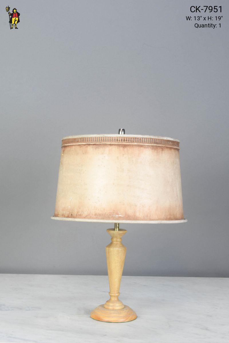 Wooden Table Lamp w/Distressed Metal Shade | Table Lamps | Collection ...