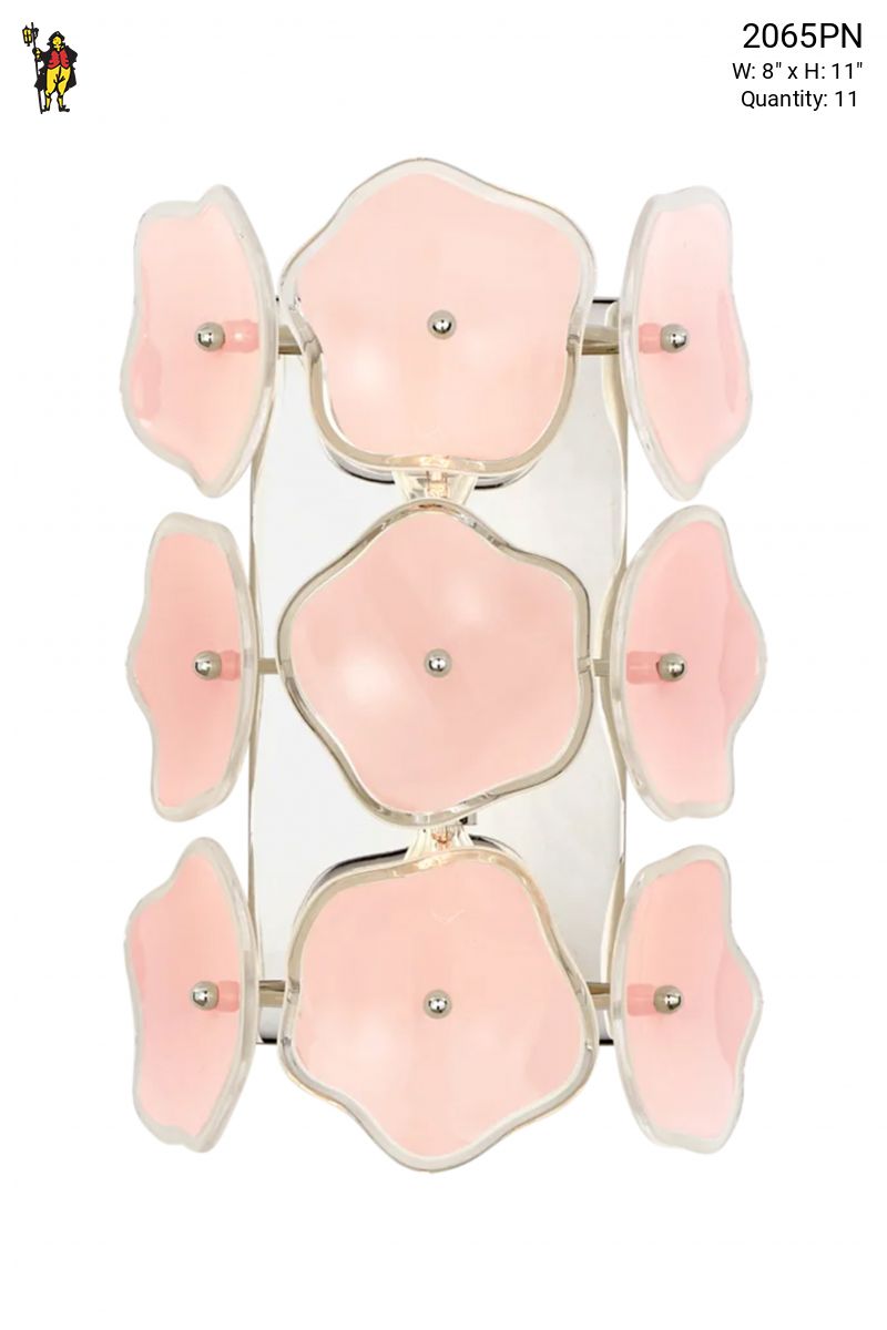 Pink Floral Glass Wall Sconce | Wall Lights | Collection | City ...