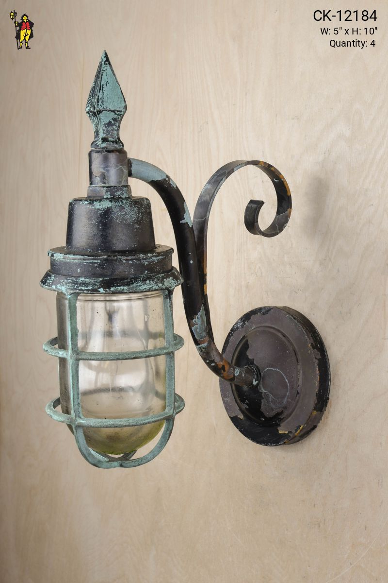 Gothic Curved Arm Wall Mounted Cage Light | Wall Lights | Collection ...