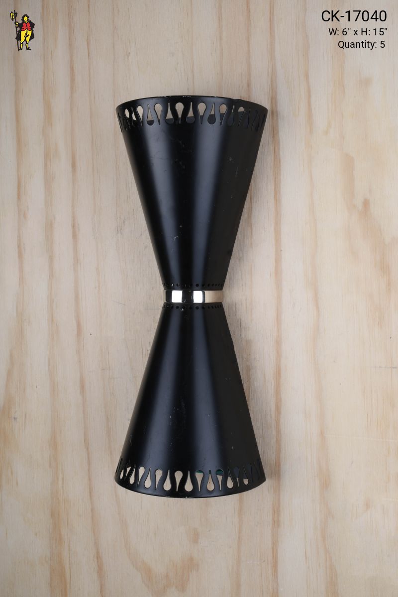 Black Pierced Metal Mid Century Modern Up Down Wall Sconce | Wall ...