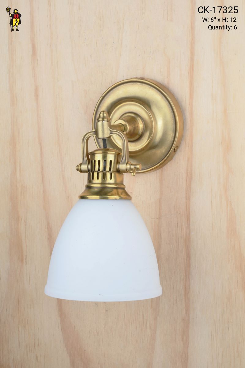 Glass Shaded Brass Adjustable Directional Down Light | Wall Lights ...