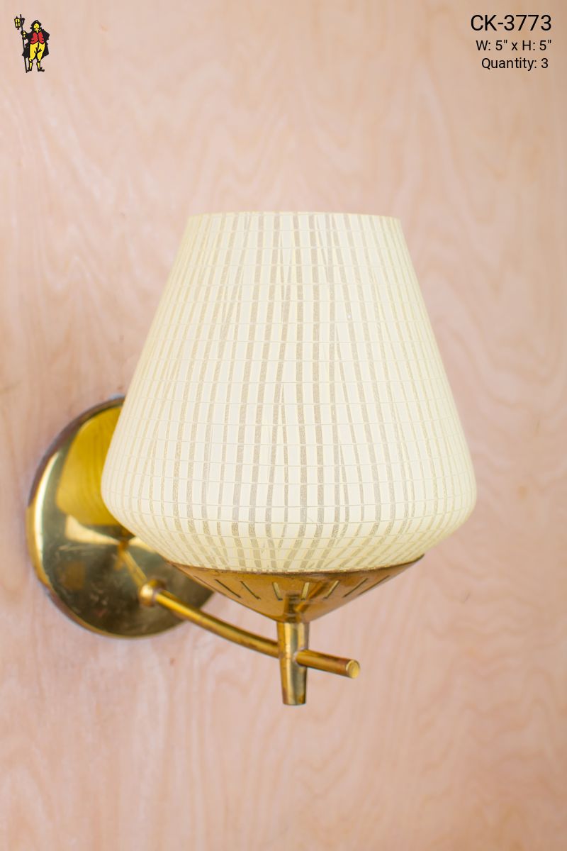 Mid-Century Wall Sconce w/Patterned Glass Shade | Wall Lights ...