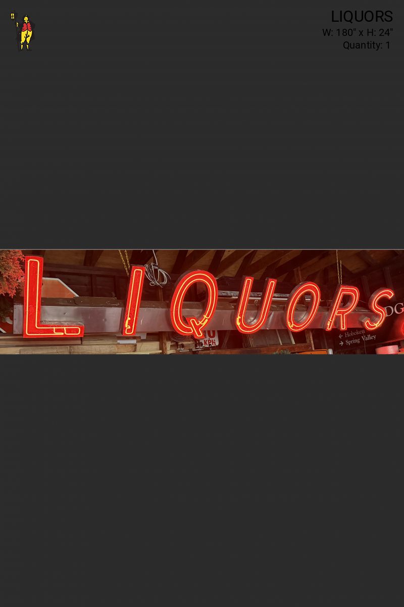 10' "Liquors" Neon Sign | Wall Lights | Collection | City Knickerbocker ...